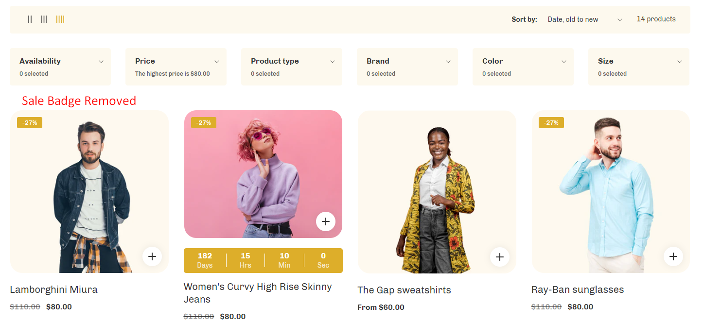 How to add/remove a product sale badge – gloryio.com