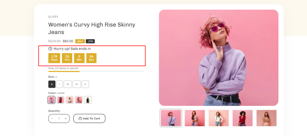 How to add product countdown - gloryio.com
