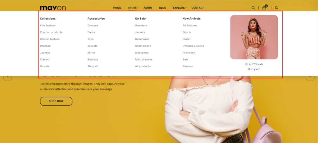 How to create a mega menu - gloryio.com