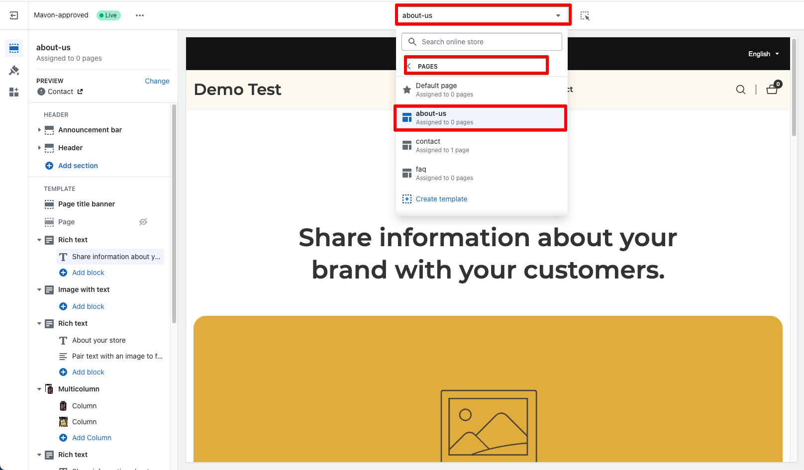 How to customize about page - gloryio.com