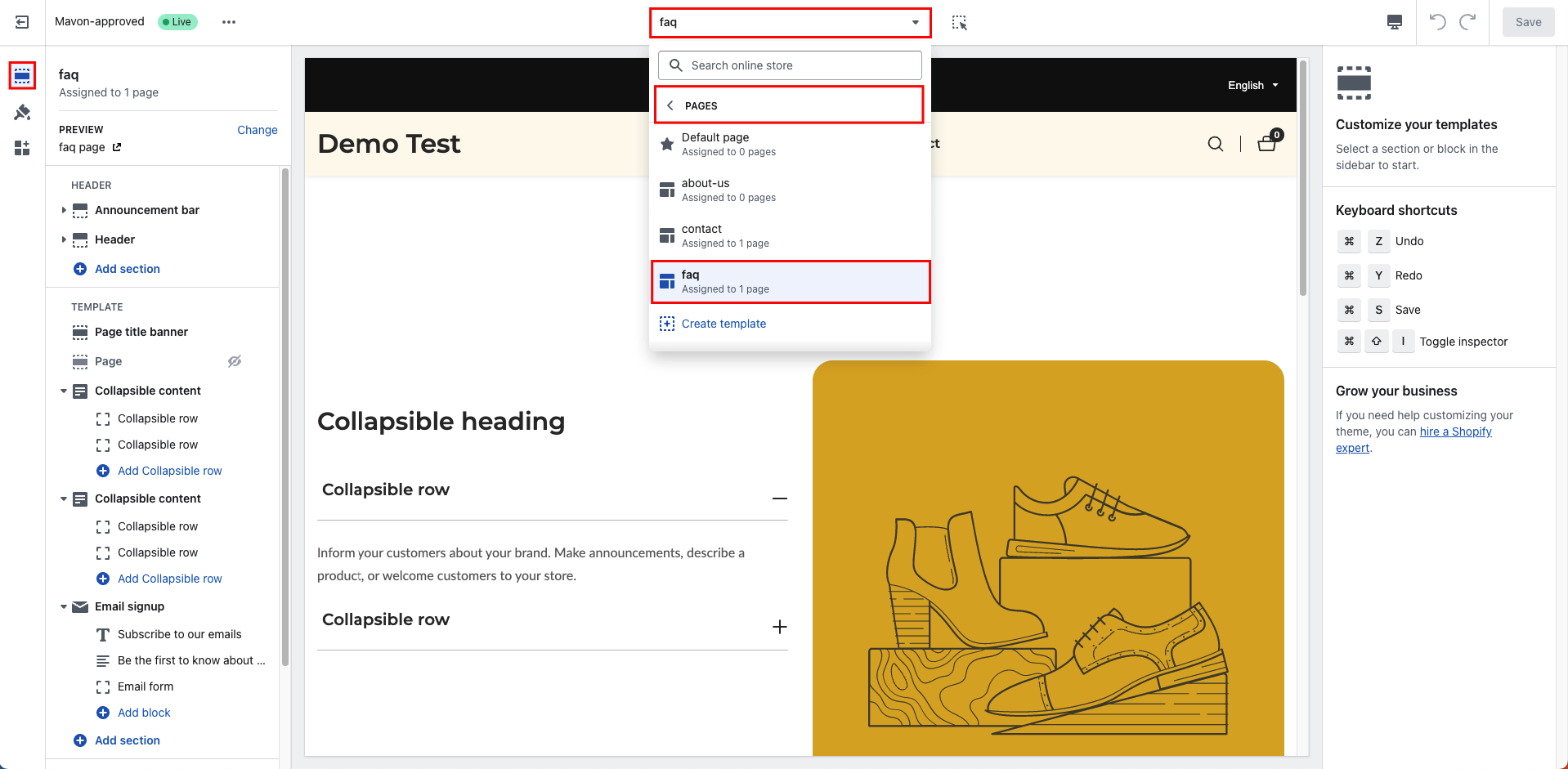 How to customize FAQ page - gloryio.com